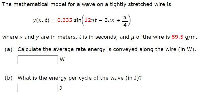 Solved The mathematical model for a wave on a tightly | Chegg.com