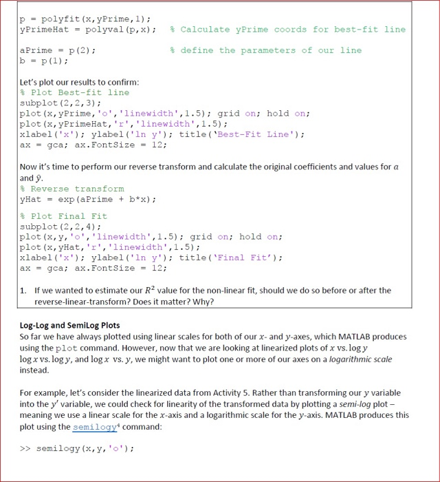 Solved Linearizing Non-Linear Relationships Nonlinear | Chegg.com