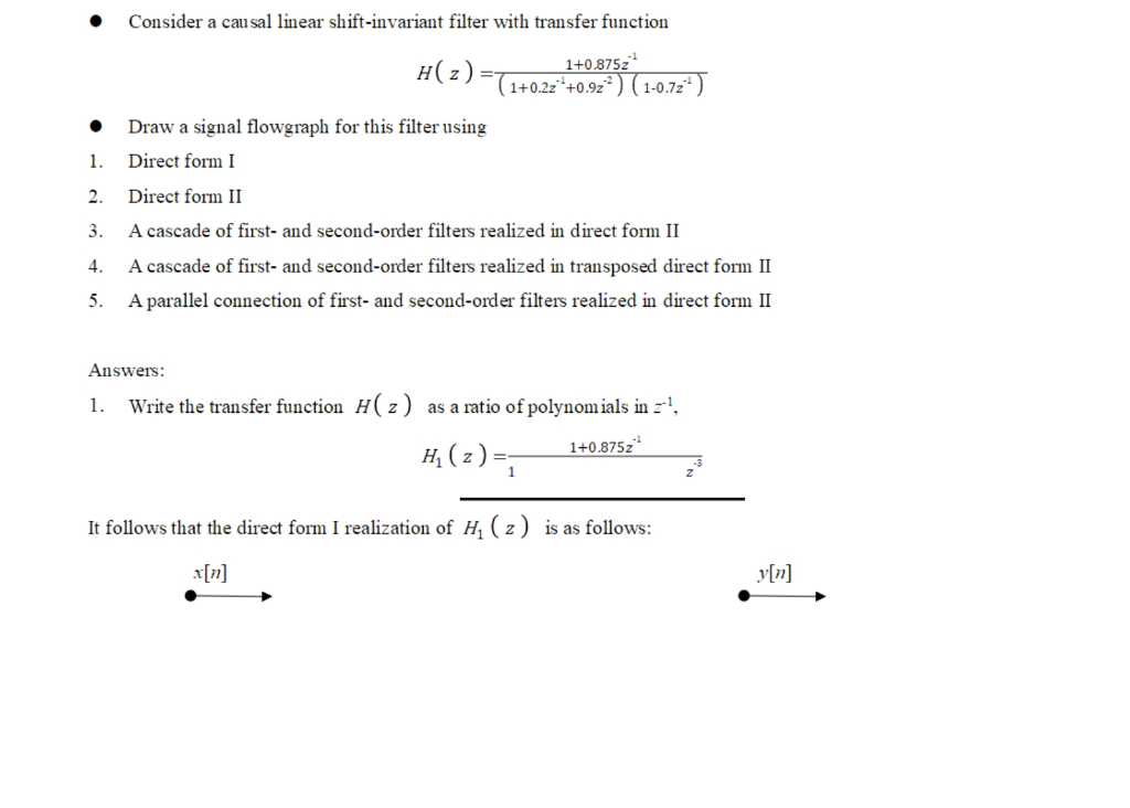 Solved Consider a cau sal linear shift-invariant filter with | Chegg.com