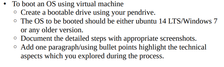 Solved - To boot an OS using virtual machine Create a | Chegg.com