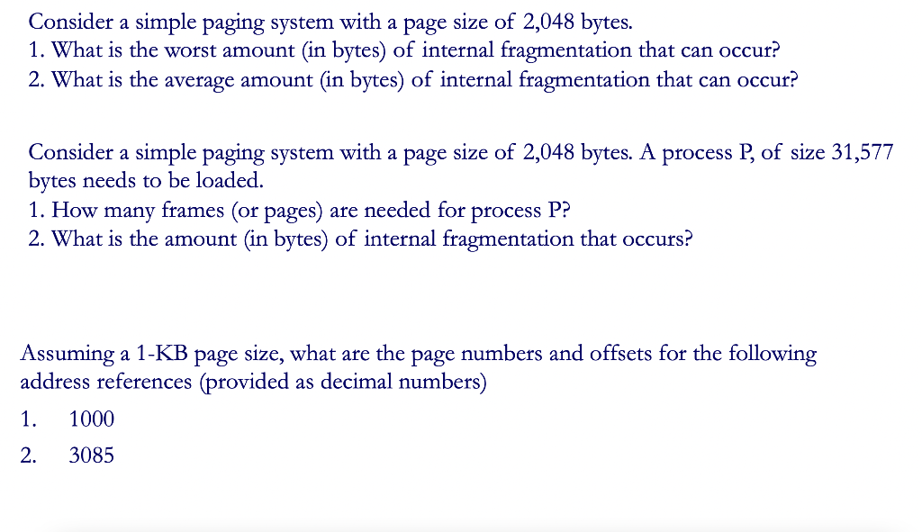 Solved Consider a simple paging system with a page size of | Chegg.com