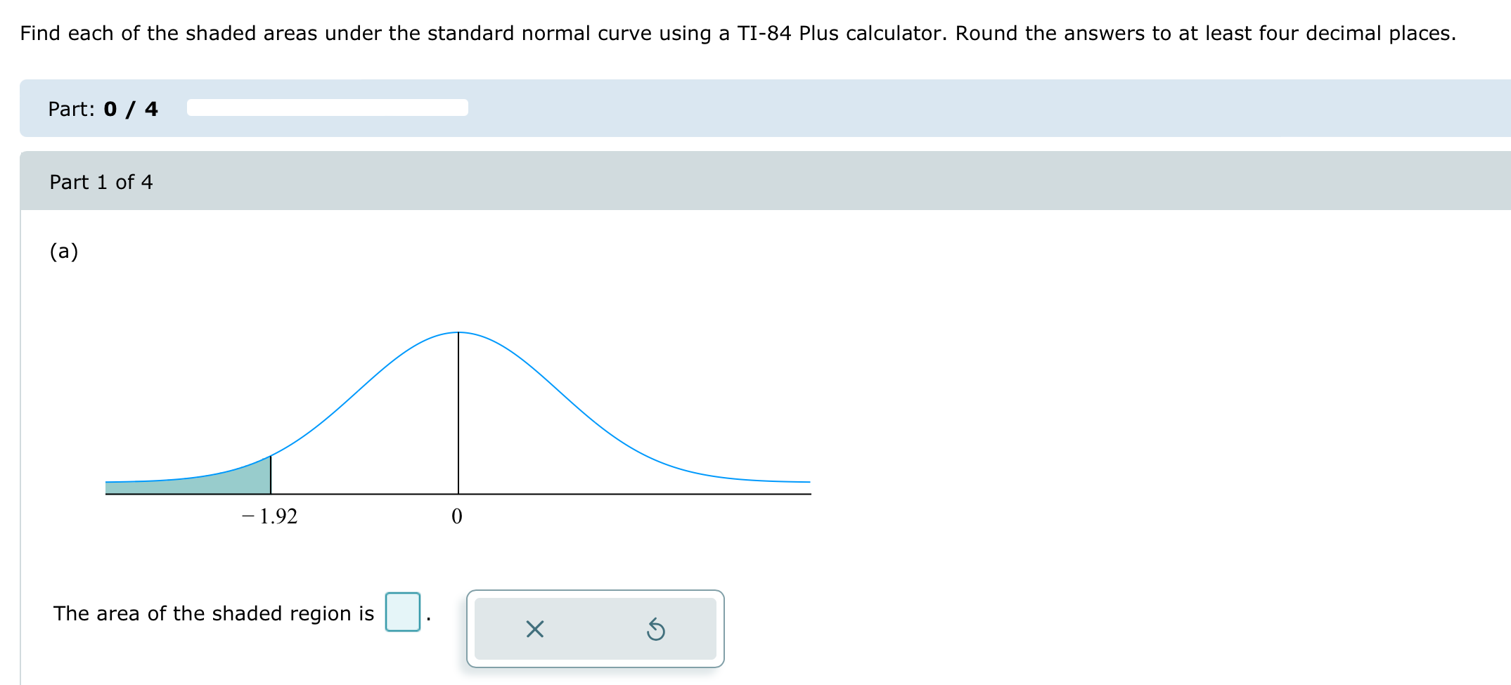 Solved Find each of the shaded areas under the standard | Chegg.com