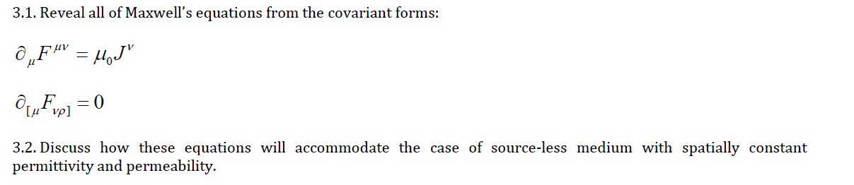 Solved 3 1 Reveal All Of Maxwells Equations From The