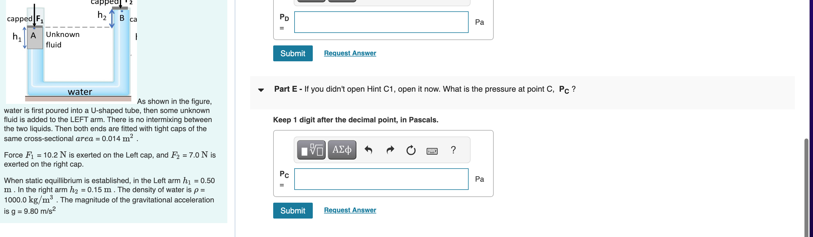 Solved Learning Goal: Pressure vs Depth in a fluid -- | Chegg.com