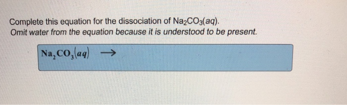 Solved Complete this equation for the dissociation of | Chegg.com