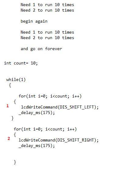 Solved int count= 10; while(1) { | Chegg.com