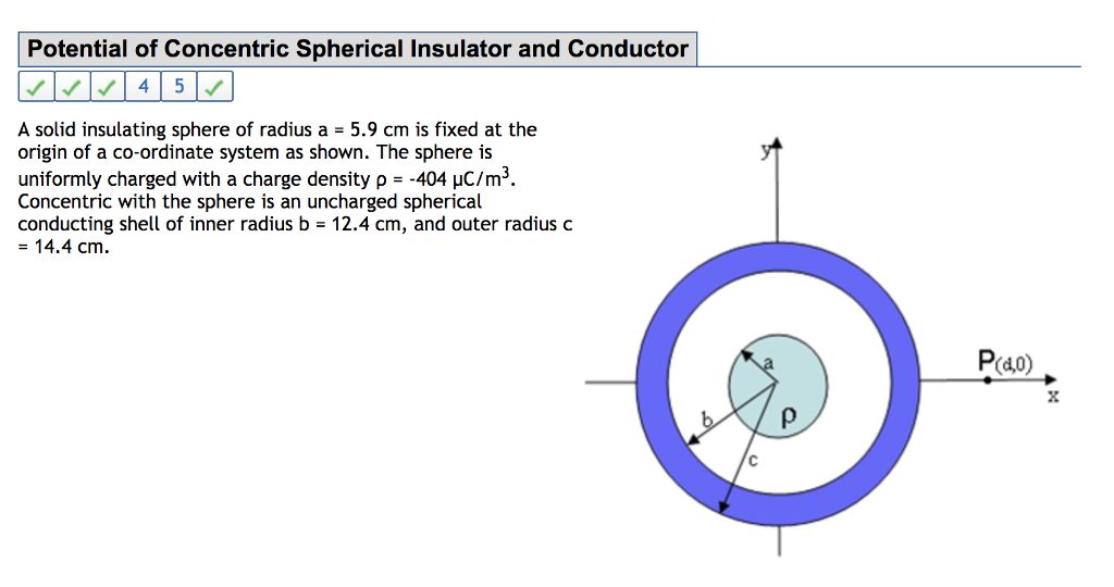 Solved Potential of Concentric Spherical Insulator and | Chegg.com