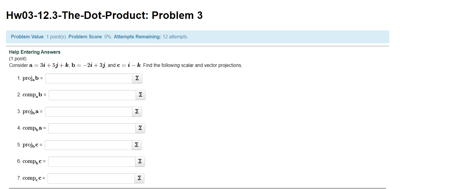 Solved Hw03 123 The Dot Product Problem 3 Problem Value 1 