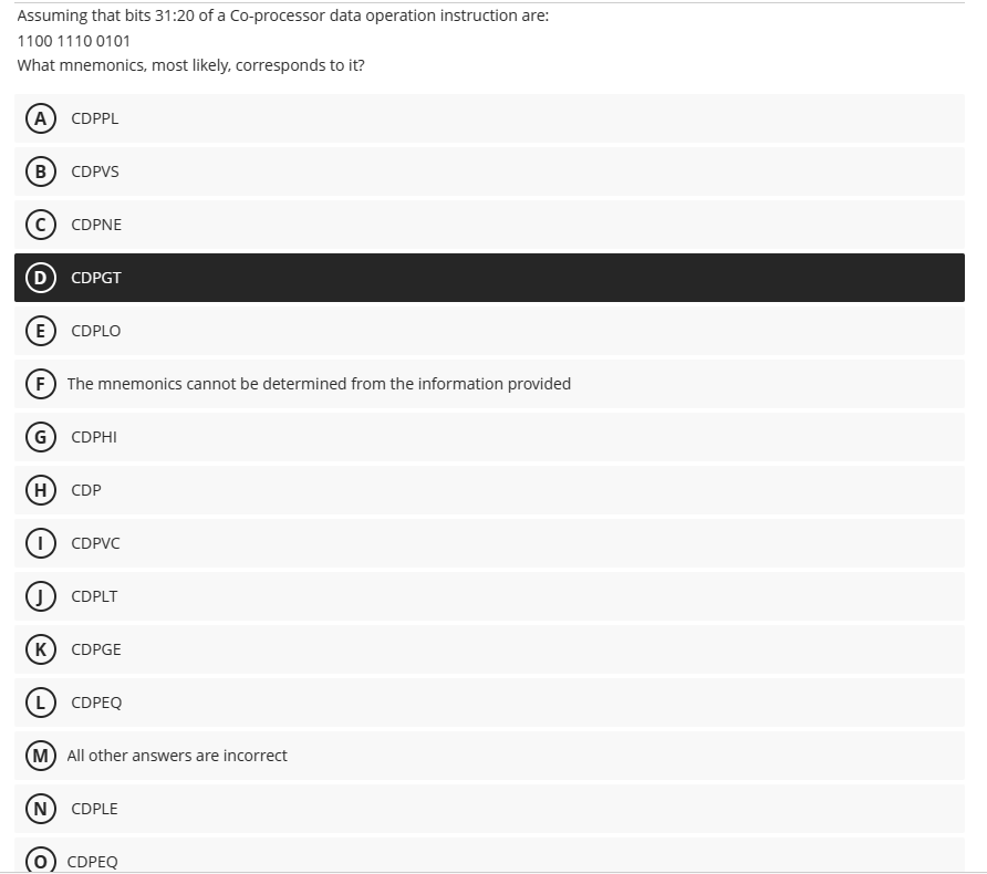 Solved Assuming that bits 31:20 ﻿of a Co-processor data | Chegg.com