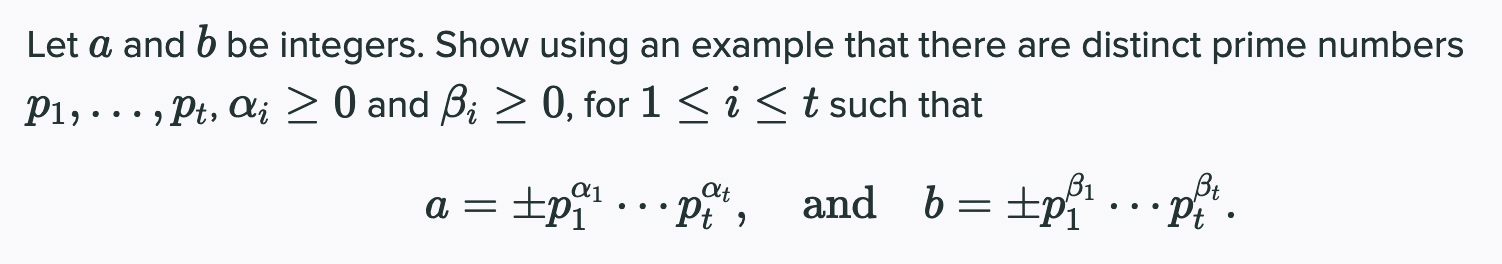 Solved Let a and b be integers. Show using an example that | Chegg.com