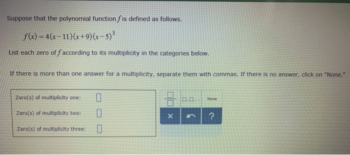 Solved Suppose that the polynomial function fis defined as | Chegg.com