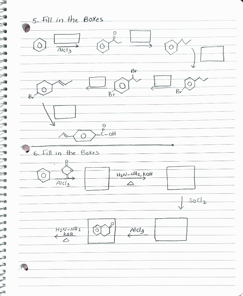 Solved 5. Fill in the Boxes 0 AICl3 Br0 6. Fill in the | Chegg.com