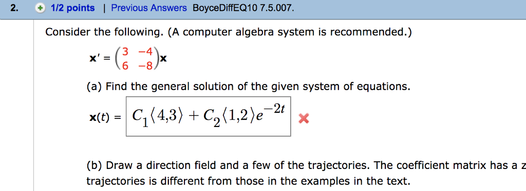 Solved 2. 1/2 points | Previous Answers BoyceDiffEQ10 | Chegg.com Solved 2. 1/2 points | Previous Answers BoyceDiffEQ10 | Chegg.com