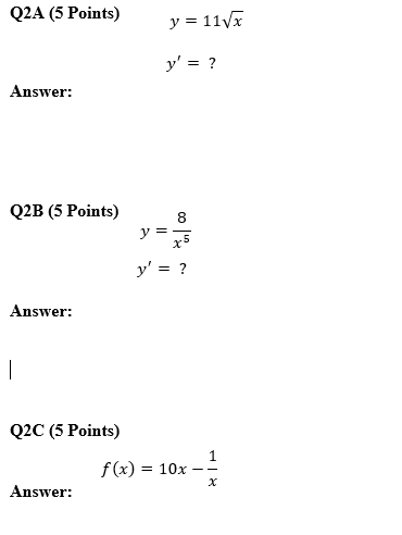 Solved Q2A (5 Points) y-: lly Answer: Q2B (5 Points) 8 | Chegg.com