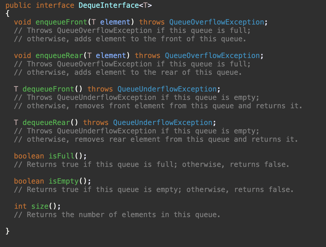 Solved A double-ended queue or deque is a generalization of | Chegg.com