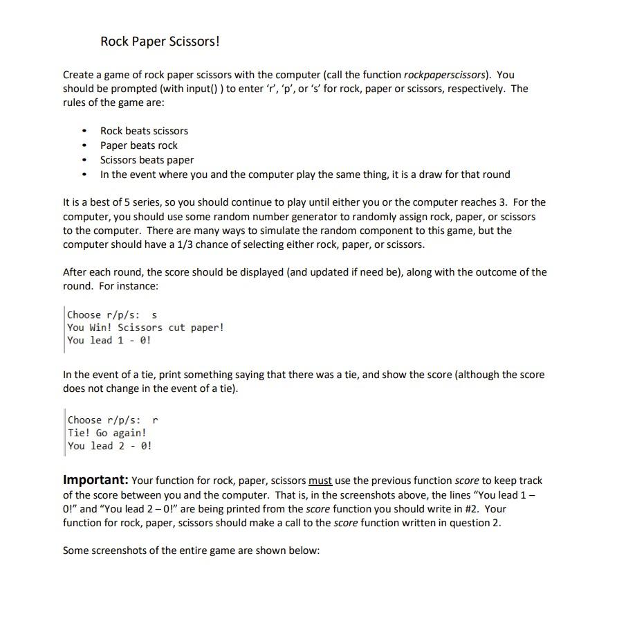 Solved Score This function will be used in conjunction with | Chegg.com