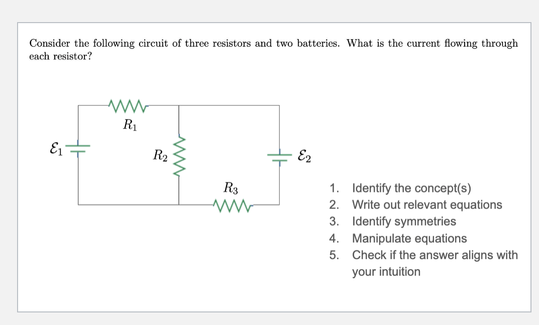 Solved Consider the following circuit of three resistors and | Chegg.com