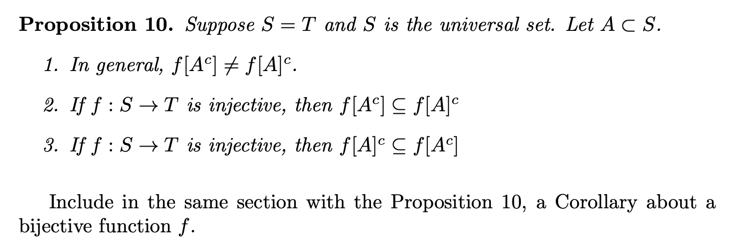 Proposition 10. Suppose S =T and S is the universal | Chegg.com