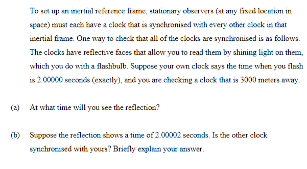 Solved To set up an inertial reference frame, stationary | Chegg.com