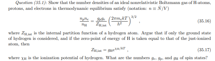 Solved 351 10 Points Basic Application Of The Saha 