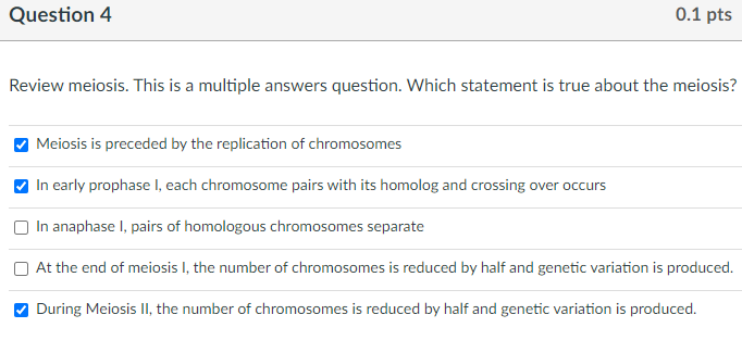 Solved Review meiosis. This is a multiple answers question. | Chegg.com