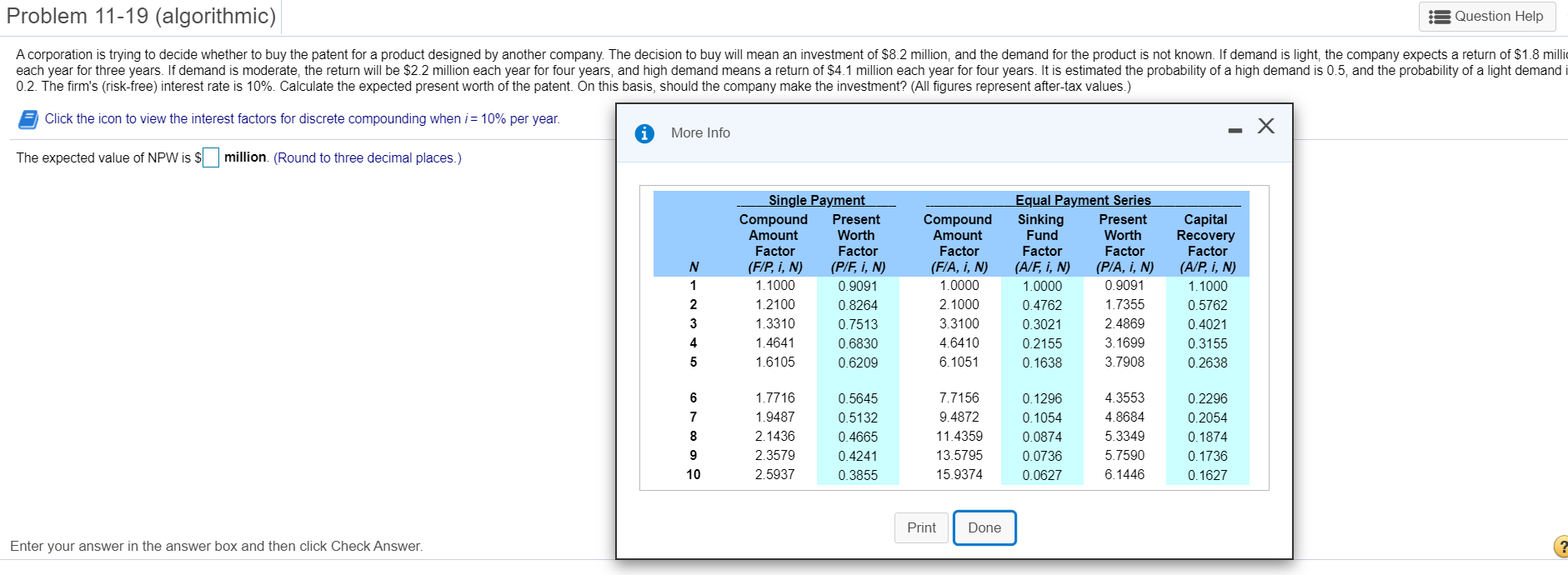 Solved Problem 11-19 (algorithmic) Question Help A | Chegg.com