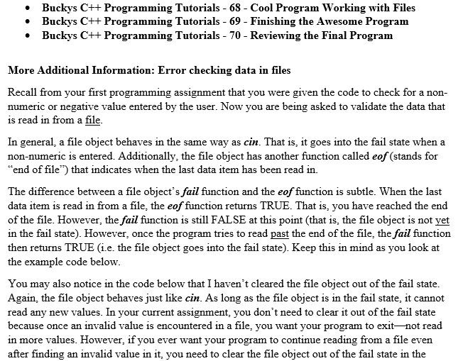 Solved int main() { ifstream inputfile; std::string | Chegg.com