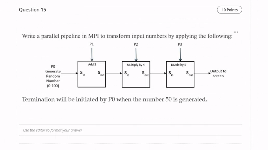 Solved Question 15 10 Points Write a parallel pipeline in | Chegg.com