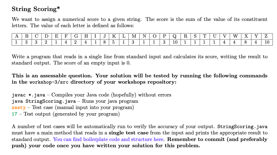 Solved String Scoring* We want to assign a numerical score | Chegg.com