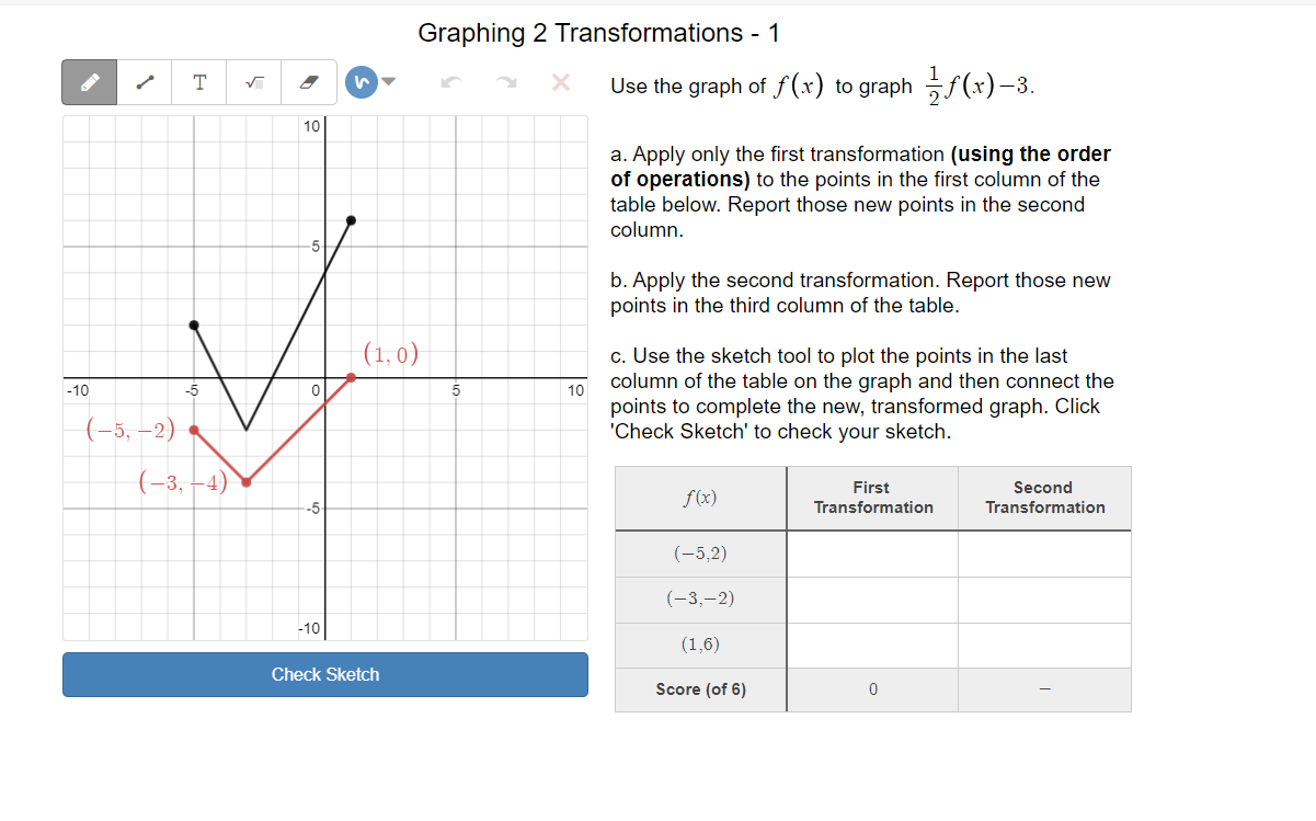 Solved Graphing 2 Transformations - 1 Use the graph of f(x) | Chegg.com