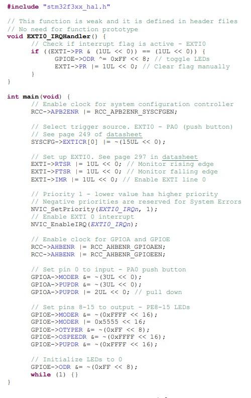Solved Write the code for a STM32F3Discovery board using | Chegg.com