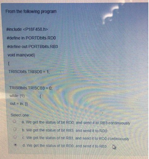 Solved From the following program #include #define in | Chegg.com