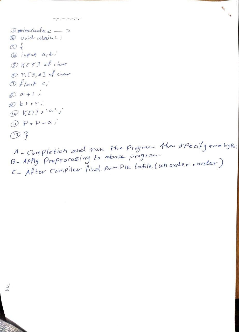 Solved #include void Main() { ① input a bi KE 57 of char | Chegg.com