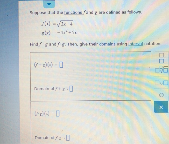 Solved Suppose That The Functions Fand G Are Defined As