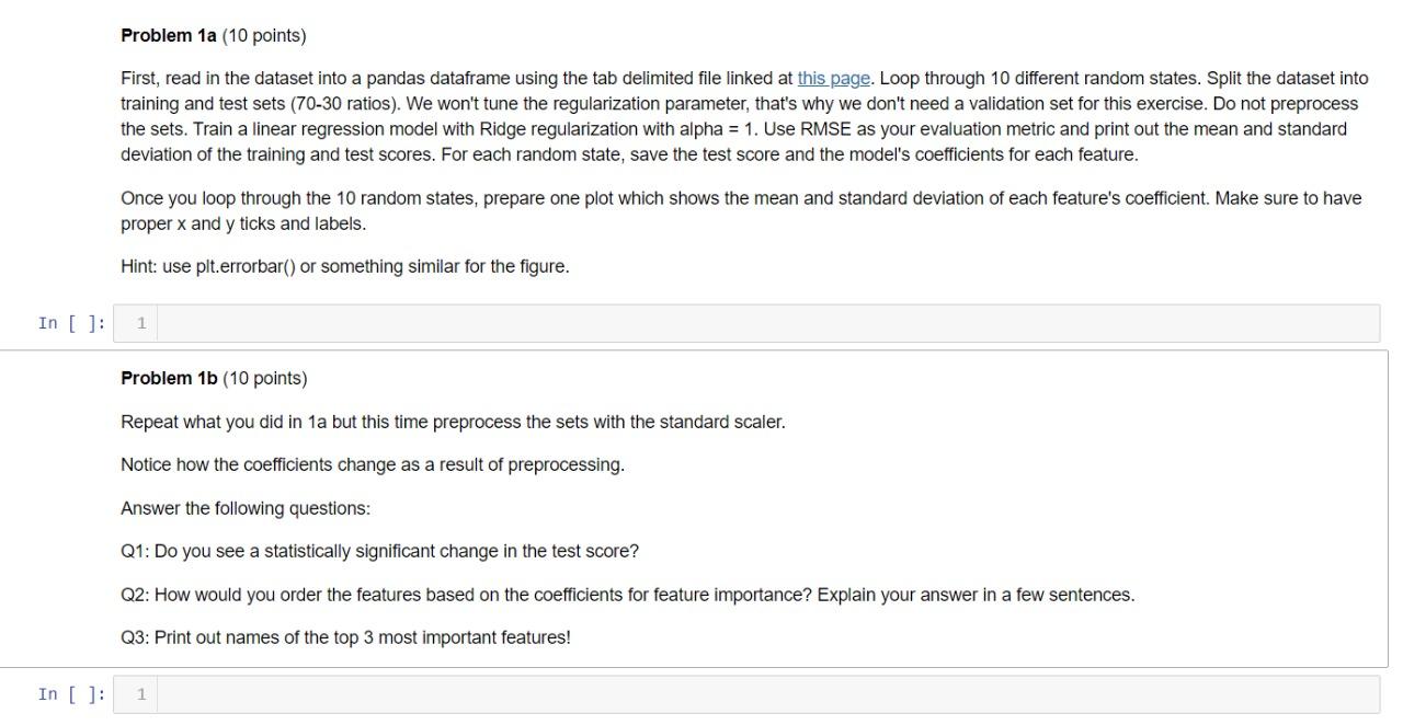 Solved We will investigate the importance of preprocessing | Chegg.com