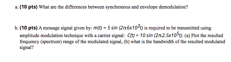 Solved a. (10 pts) What are the differences between | Chegg.com