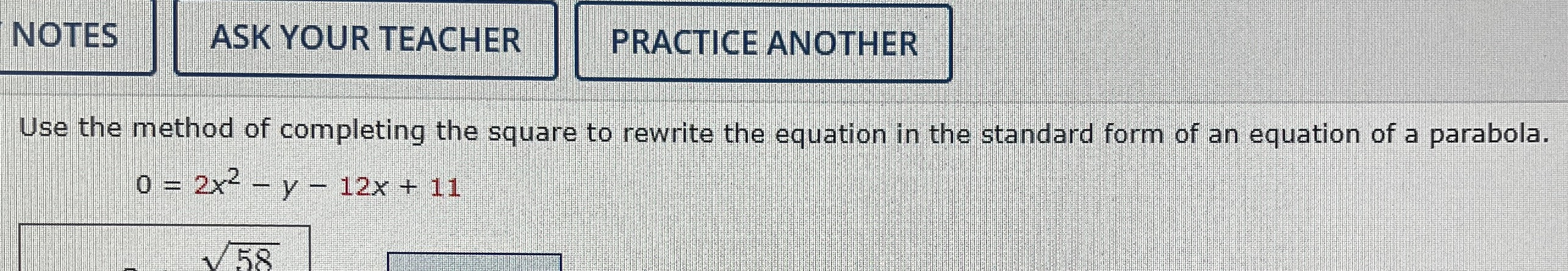 Solved Use the method of completing the square to rewrite | Chegg.com
