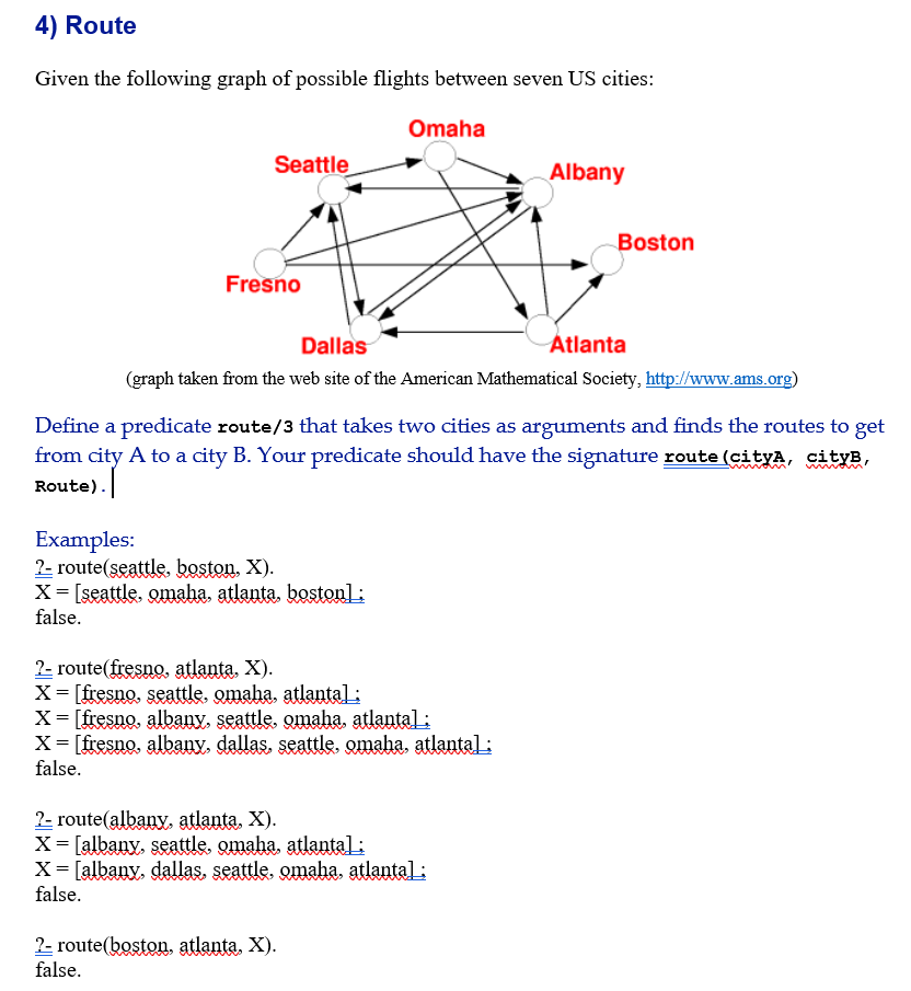 Solved 4) Route Given the following graph of possible | Chegg.com