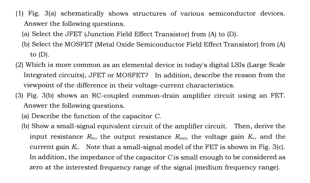 Solved (1) Fig. 3(a) schematically shows structures of | Chegg.com