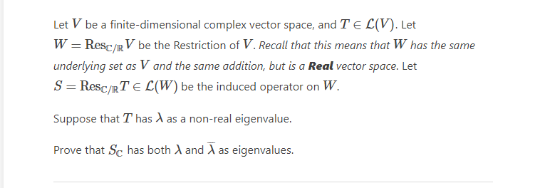 Solved Let $V$ be a finite-dimensional complex vector space, | Chegg.com