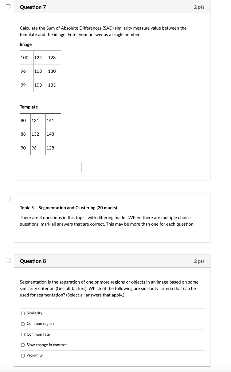 Solved Question 7 2 pts Calculate the Sum of Absolute | Chegg.com