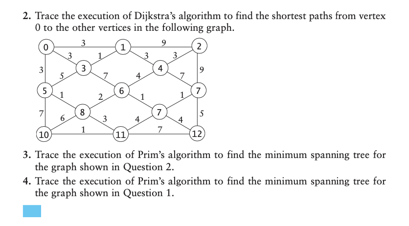 Solved question 3 ﻿and 4 ﻿only Trace the execution of | Chegg.com