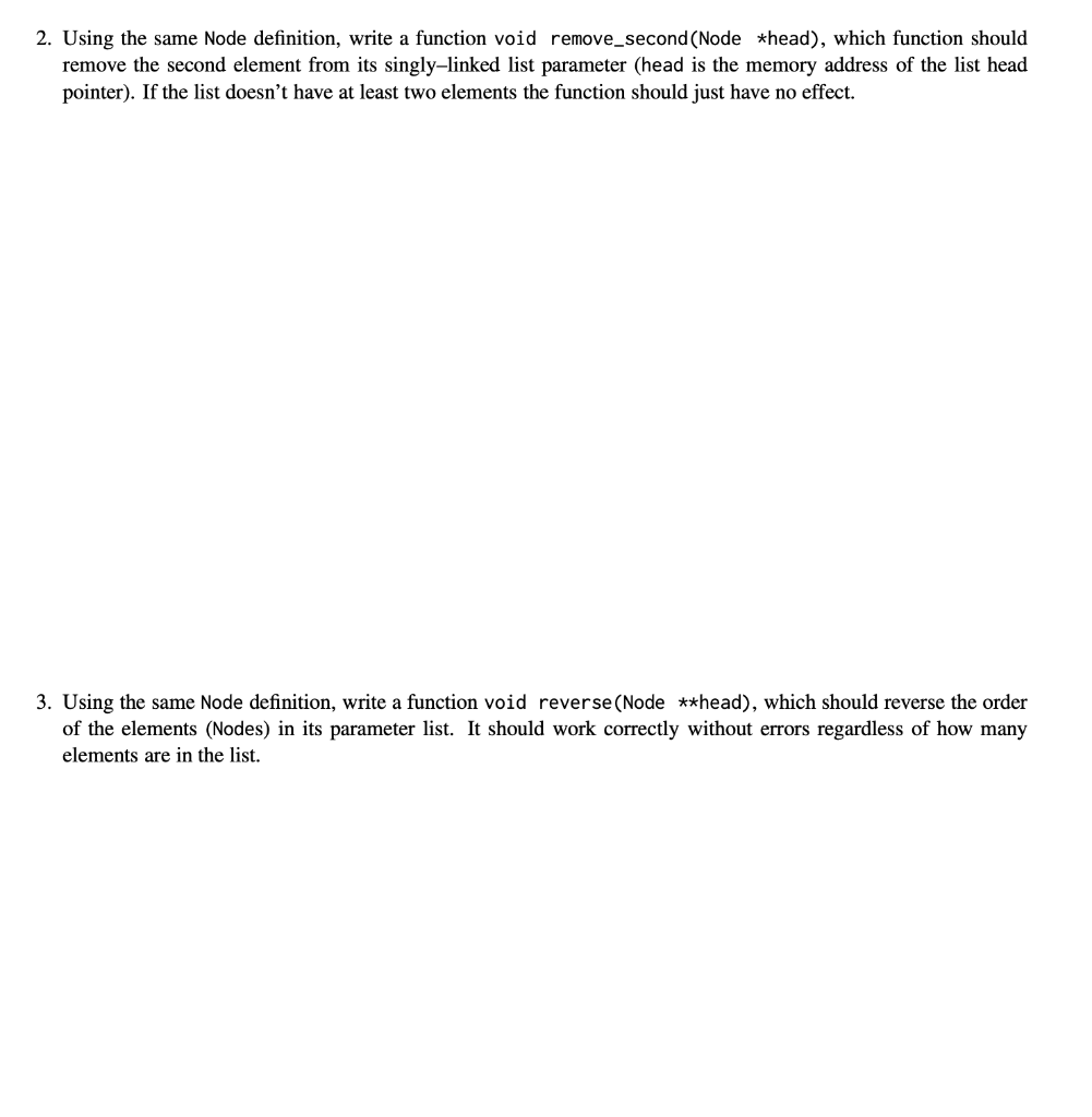 Solved 2. Using the same Node definition, write a function | Chegg.com