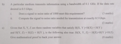 Solved A particular medium tansmits information using a | Chegg.com