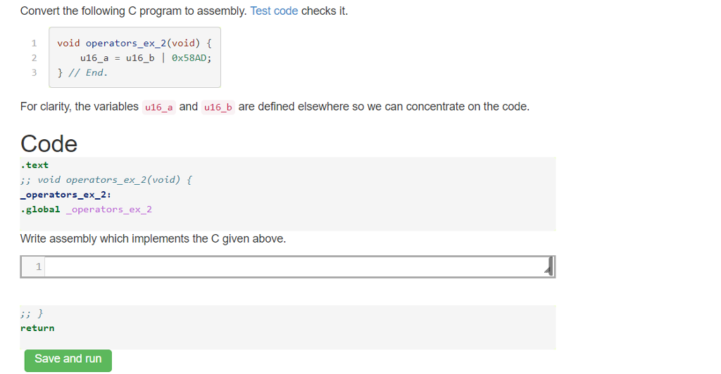 Solved Convert the following C program to assembly. Test | Chegg.com