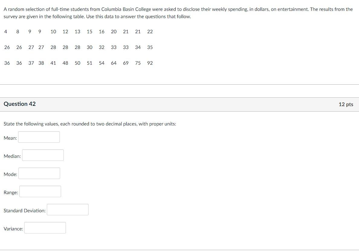 Solved A random selection of full-time students from | Chegg.com