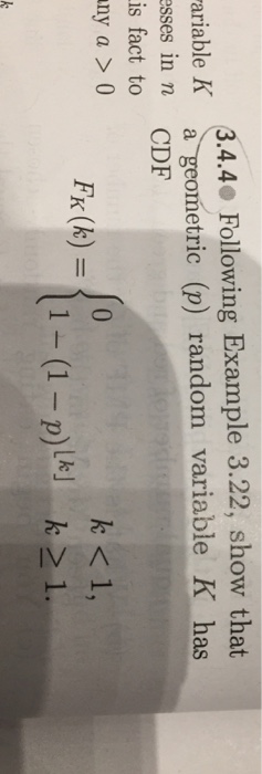 Solved 3440 Following Example 322 Show That A Geometric 