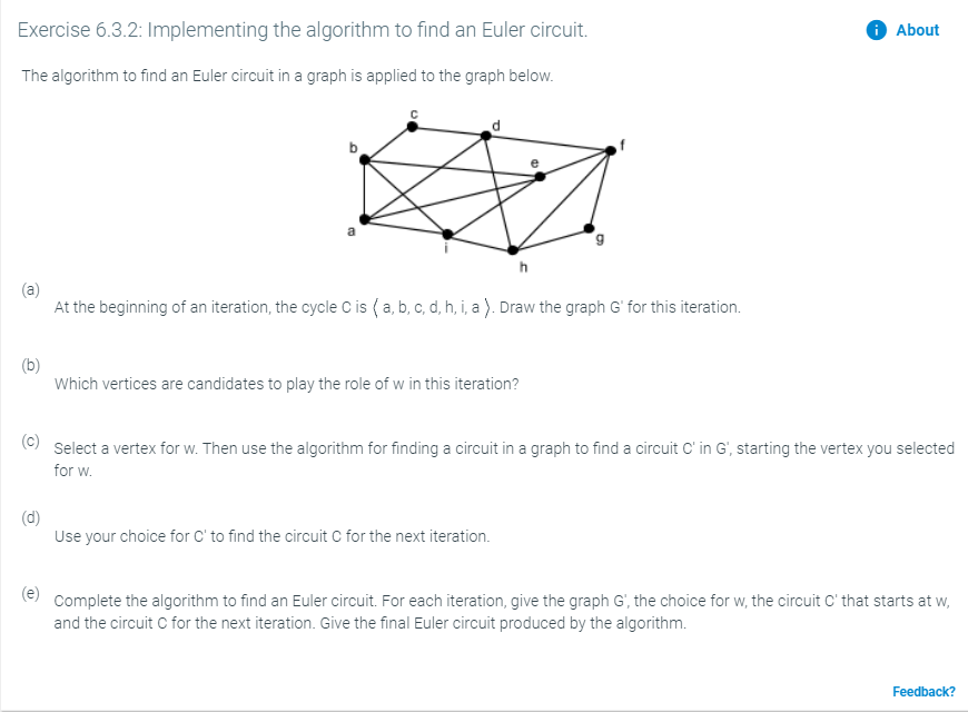Exercise 6.3.2: Implementing the algorithm to find an | Chegg.com