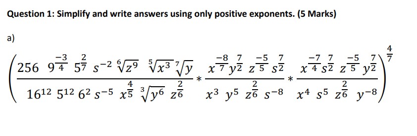 Solved Question 1 Simplify And Write Answers Using Only 1124