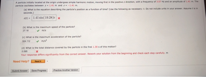 Solved A particle initially located at the origin undergoes | Chegg.com